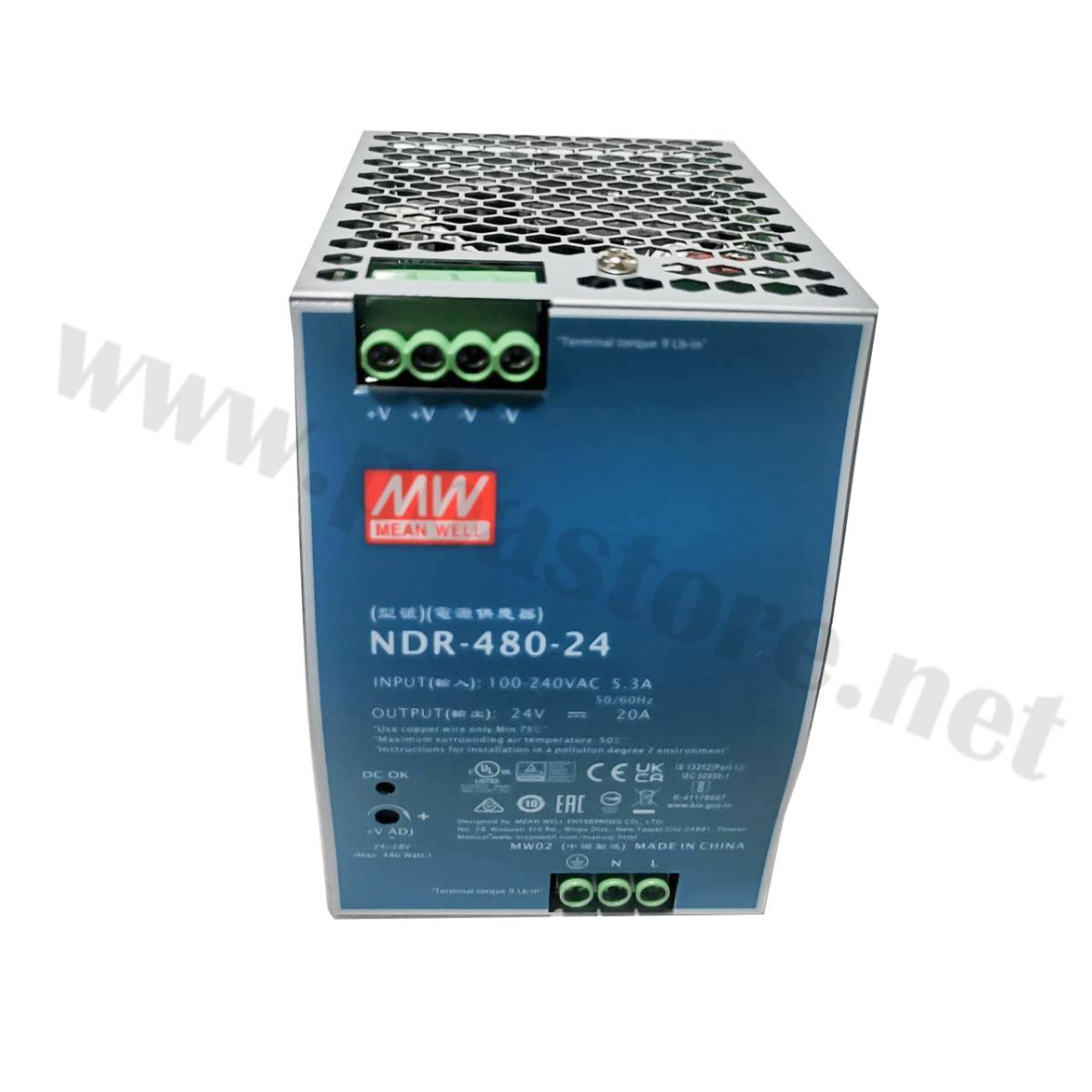 INDUSTRIAL POWER SUPPLY NDR-480-24 24V 480W 20A MEANWELL เป็นอุปกรณ์จ่ายไฟที่ให้กำลังไฟ 480W ...